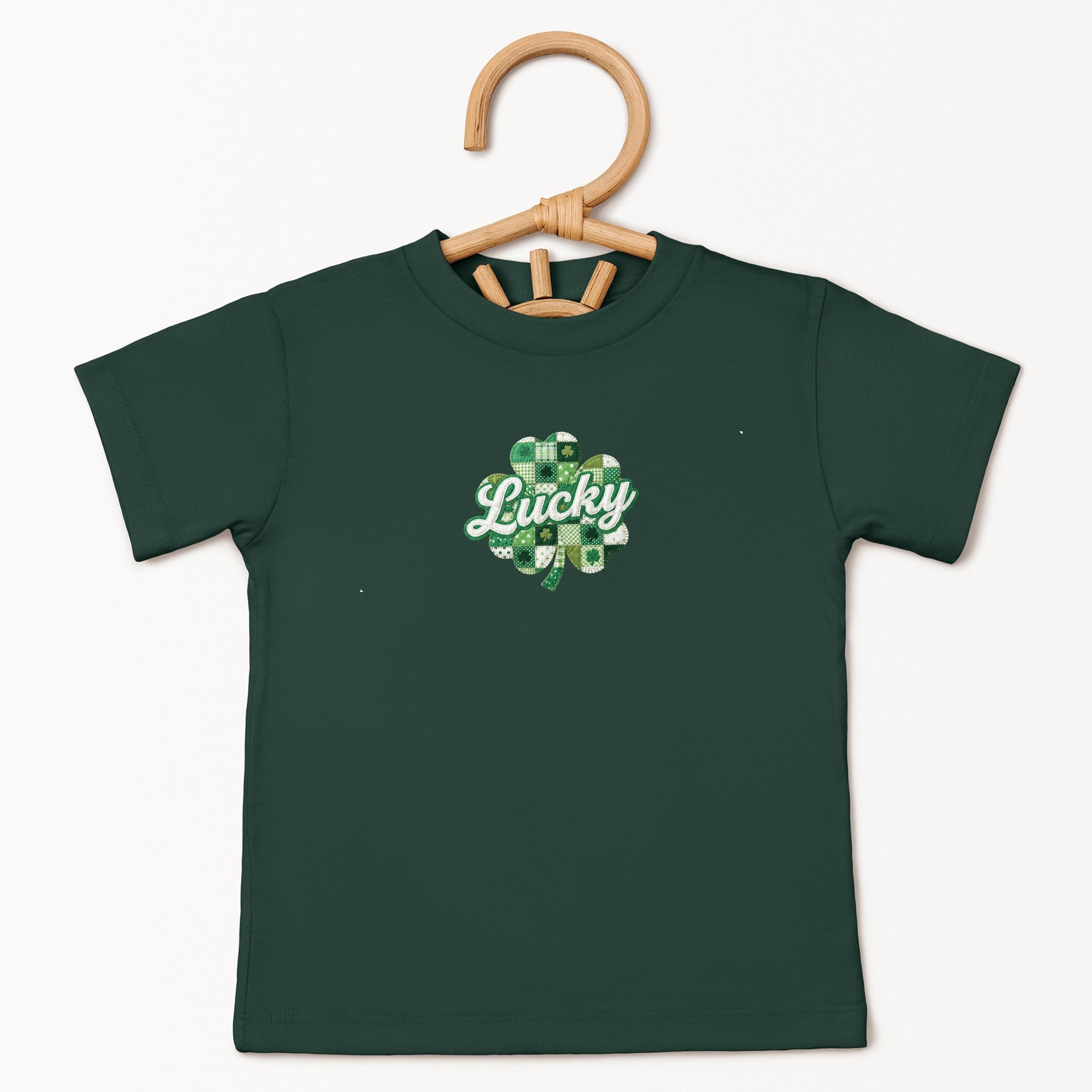 Lucky Clover Patchwork Print - Toddler Short Sleeve Graphic T-Shirt