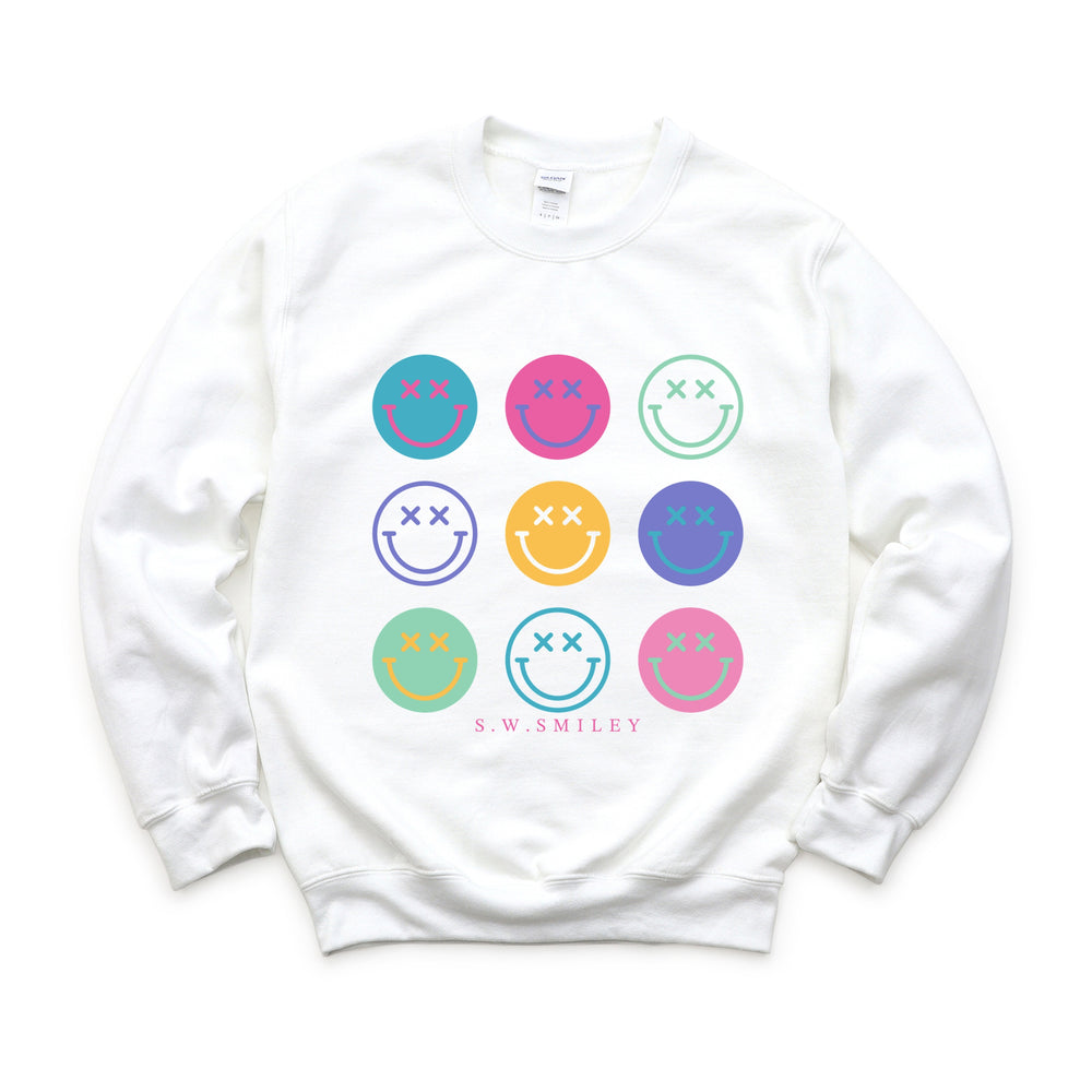 S.W.Smiley Stacked Smiley Faces - Women's Graphic Sweatshirt
