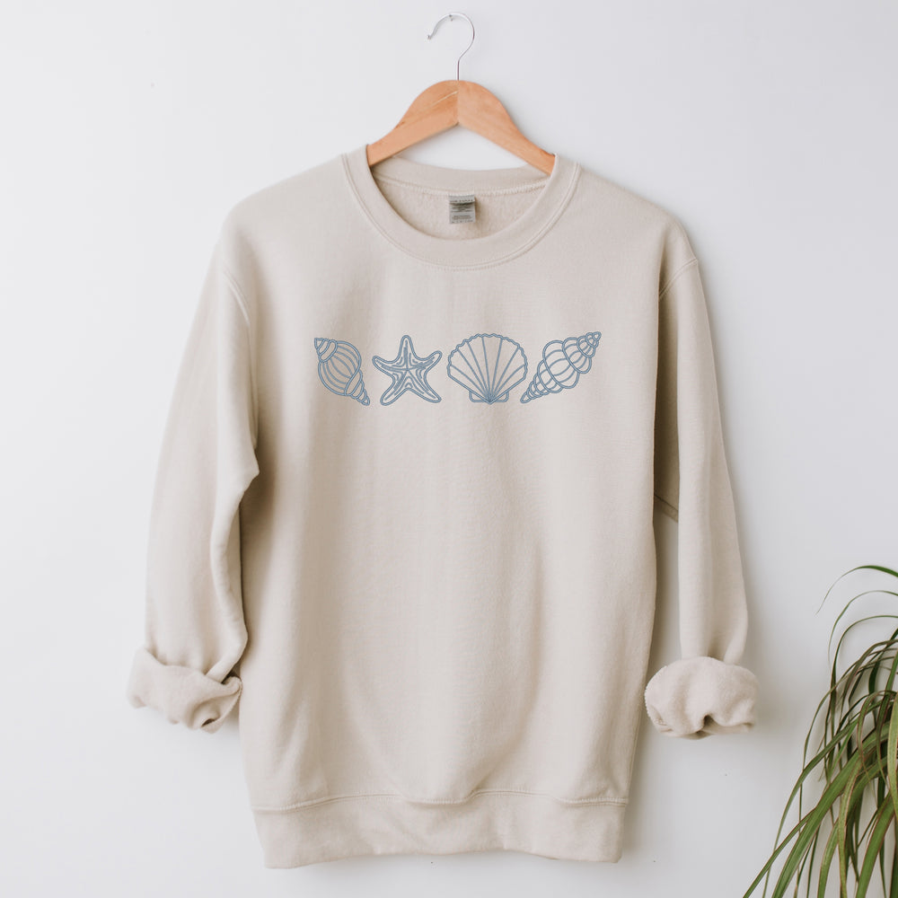 Embroidered Seashells - Women's Graphic Sweatshirt