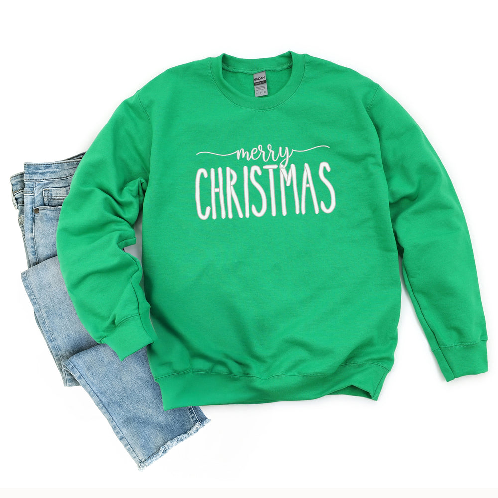 Embroidered Merry Christmas - Women's Graphic Sweatshirt